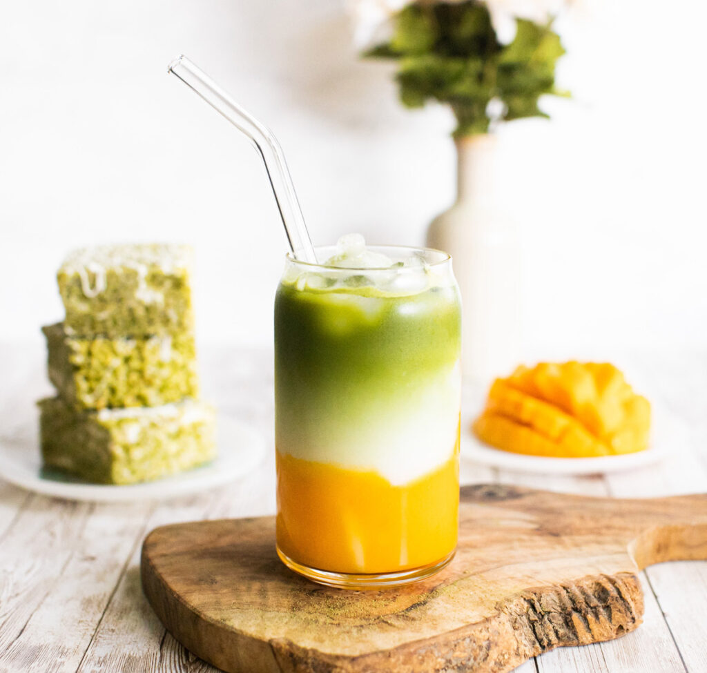Iced Mango Matcha Latte Recipe – FOOD is Four Letter Word