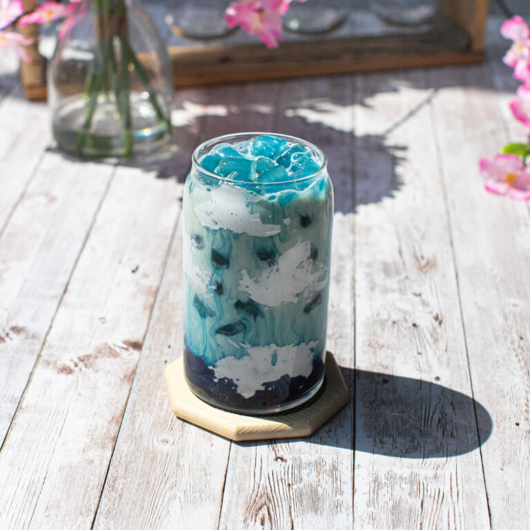 Iced Butterfly Pea Flower Latte Recipe – FOOD is Four Letter Word